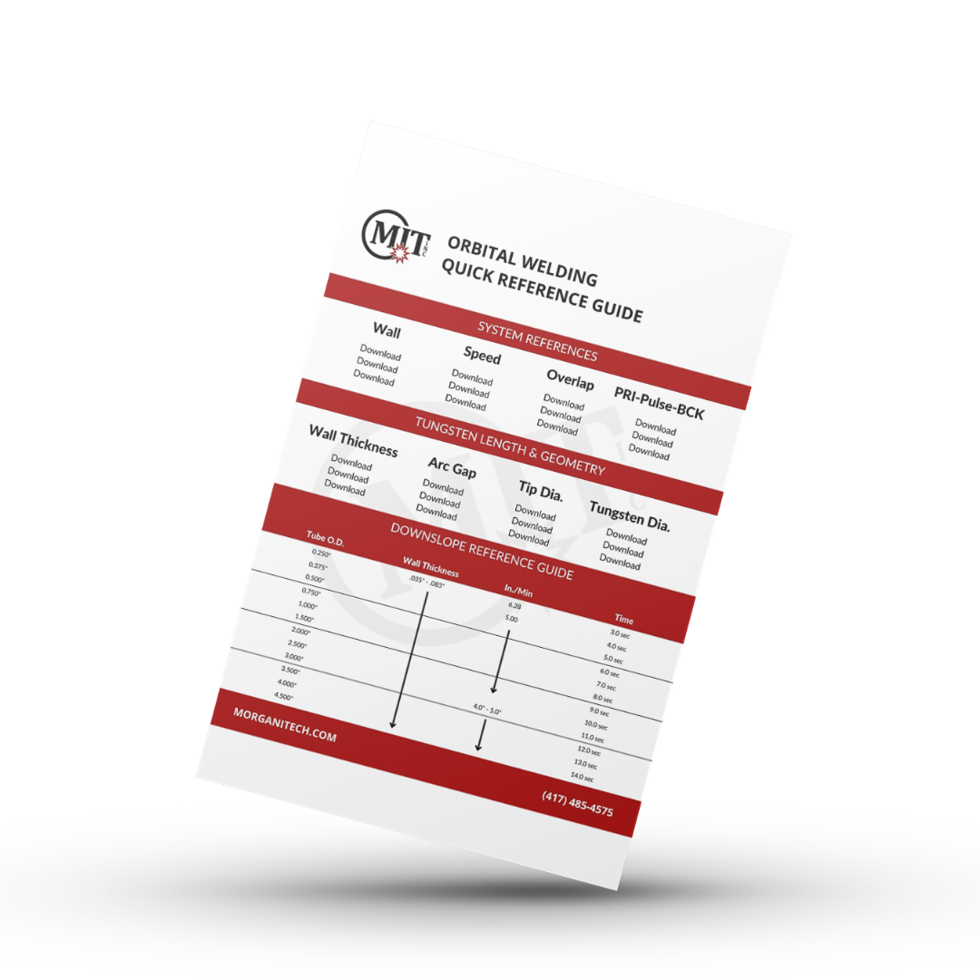 Orbital Welding Cheat Sheet